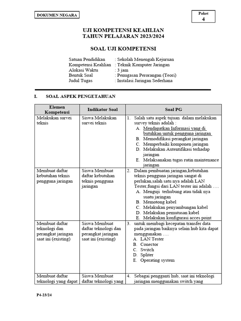 Soal Teori Ukk 2024 | PDF