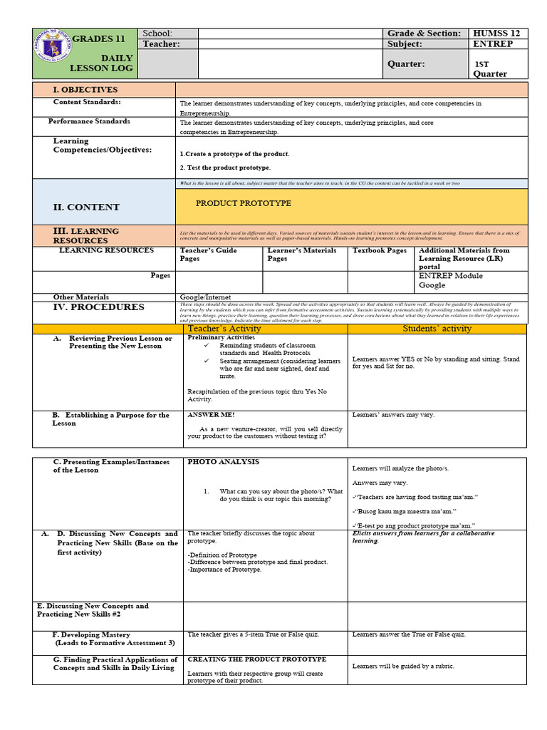 Product Prototype | PDF | Learning | Teachers