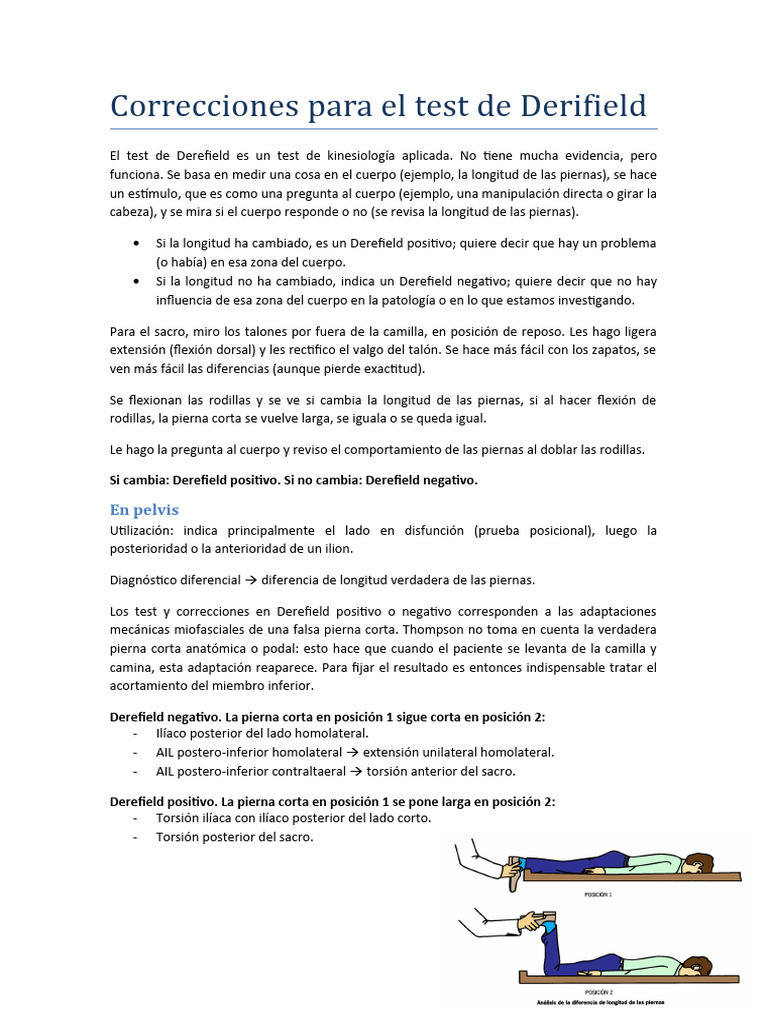 Correcciones del Test de Derifield | PDF | Pelvis | Rodilla