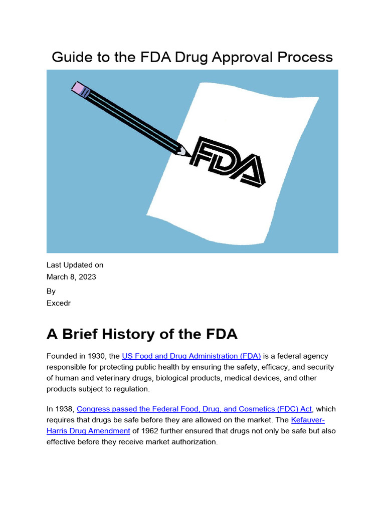 Guide To The FDA Drug Approval Process | PDF
