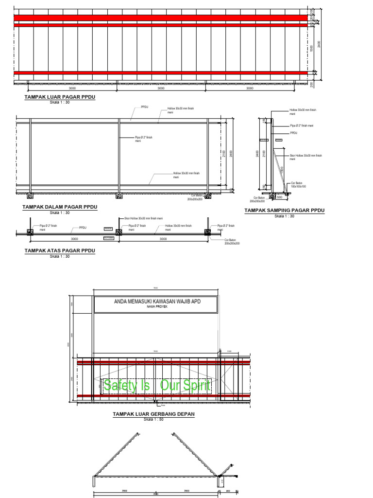 Detail Pagar PPDU dan Desain Proyek | PDF