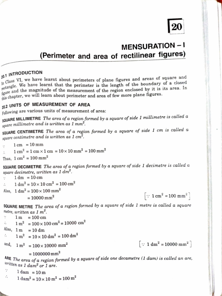 Perimeter and Area of Rectilinear Figures | PDF
