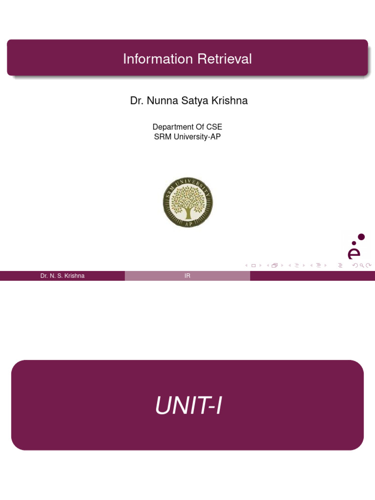 IR2023 - 24 - Unit - I - Part-1 | PDF