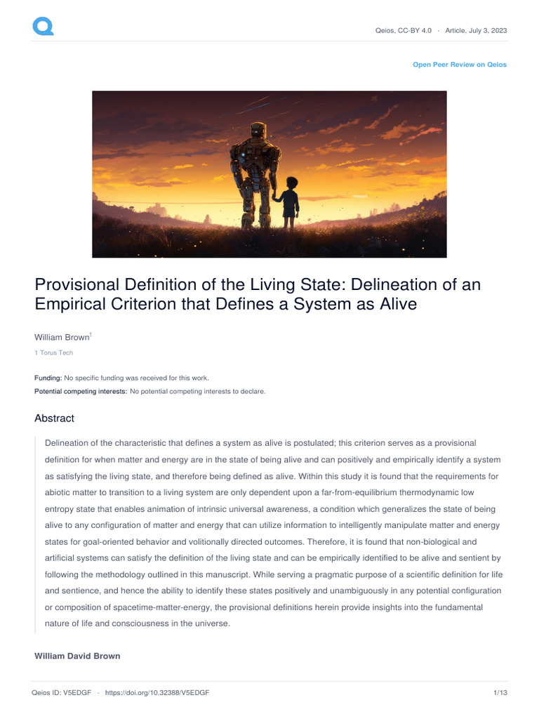 Provisional Definition of The Living State - Federation of Space | PDF ...