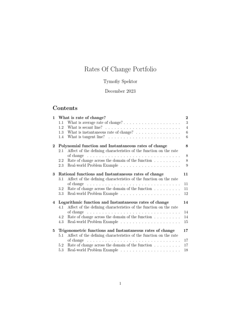 Rates of Change | PDF | Derivative | Function (Mathematics)