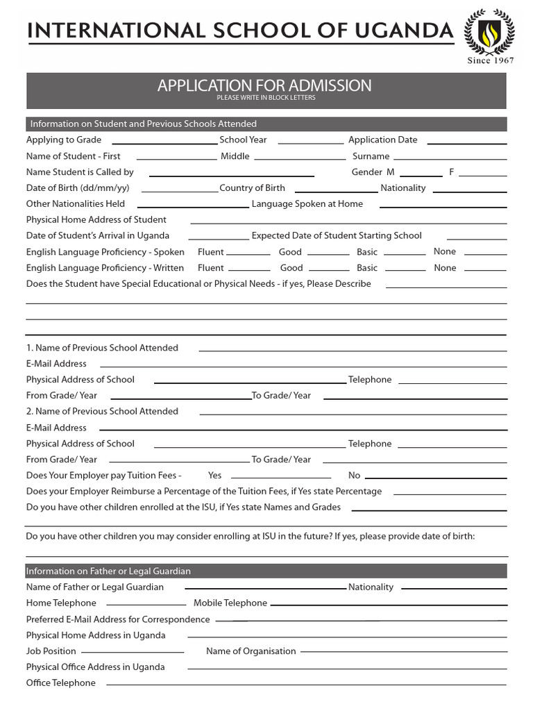 Document Isu Admissions Form 2019 2020 | PDF | Legal Guardian | Justice