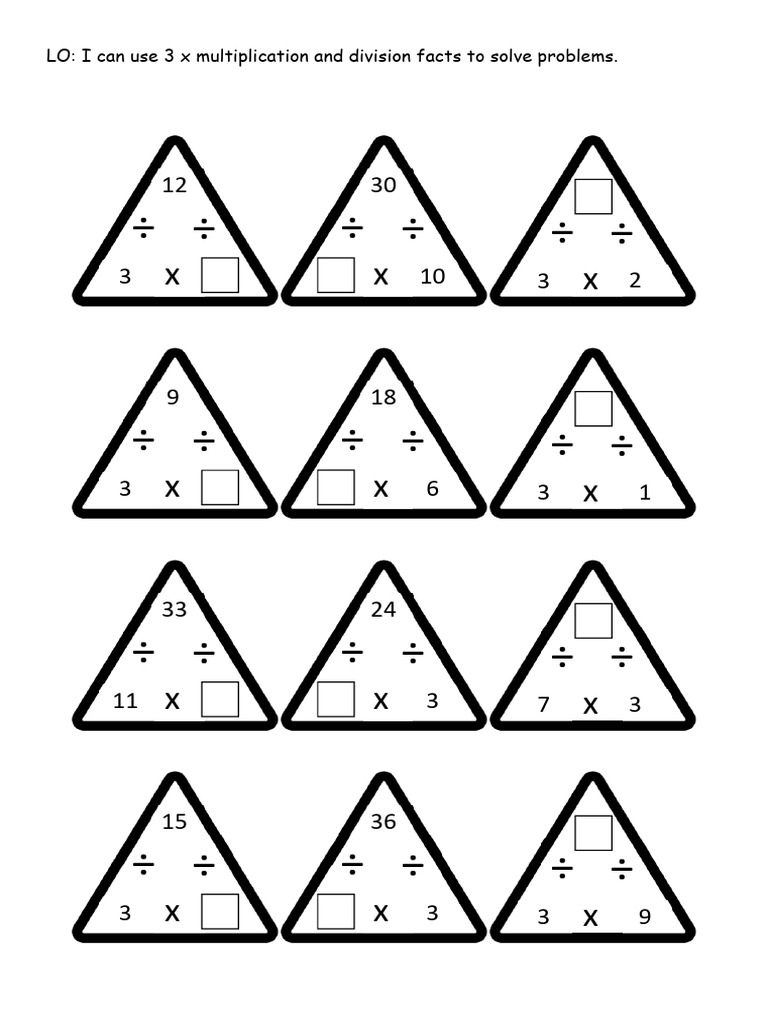 3 Times Tables Triangles | PDF