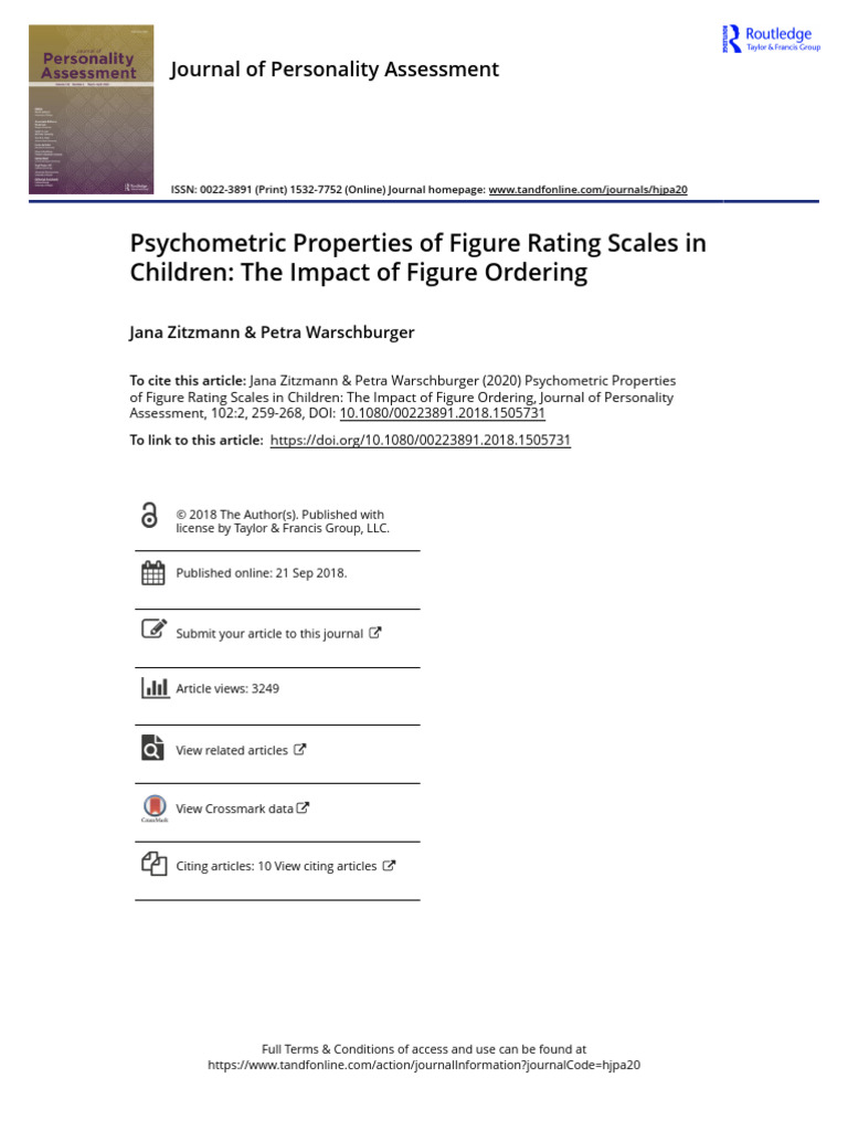 Psychometric Properties of Figure Rating Scales in Children The Impact ...