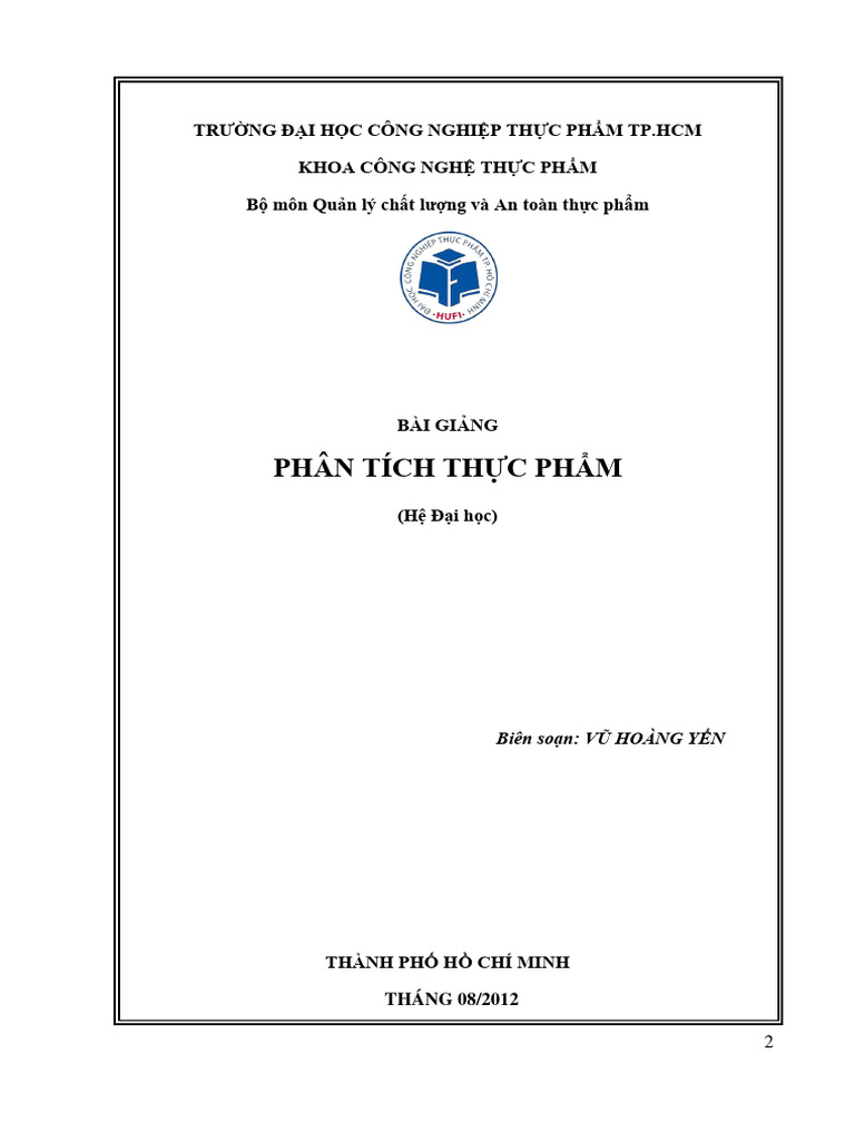 Bai Ging Phan Tich THC PHM Cong NGH | PDF