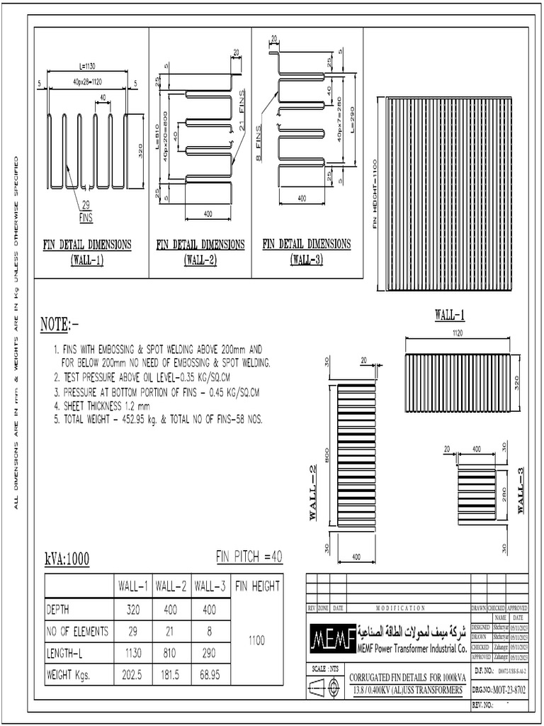 Corrugated Fin Details for Transformers | PDF