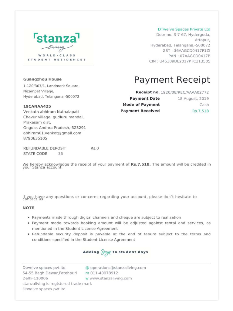 Stanza Living Agreement | PDF