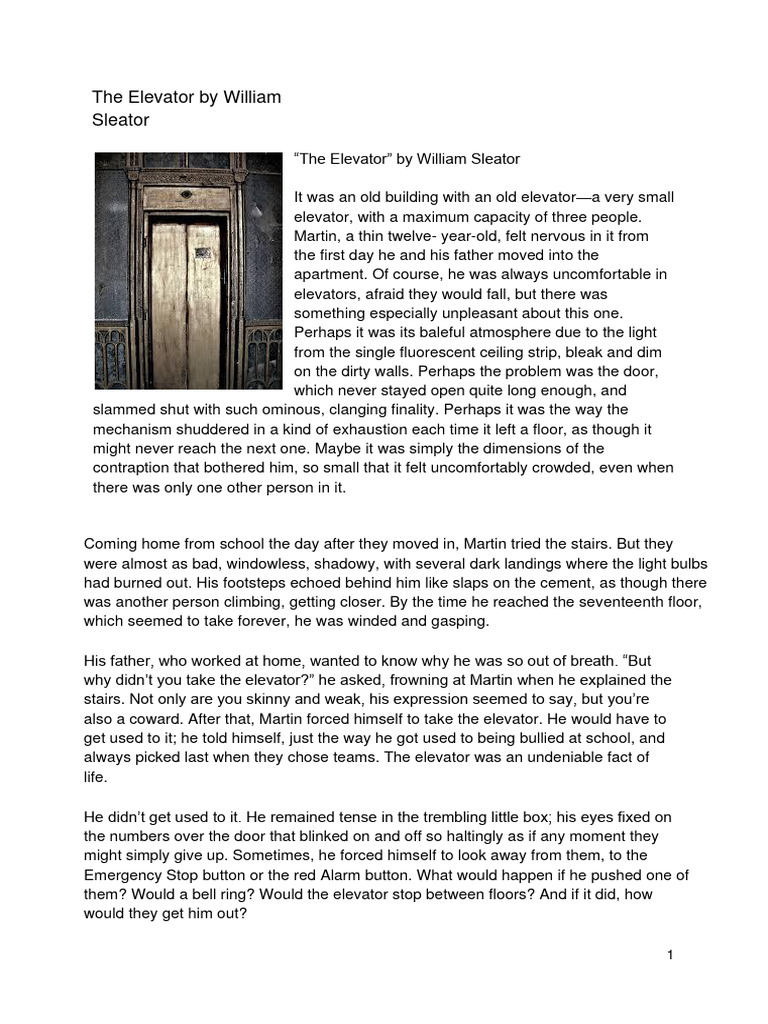 The Elevator | PDF | Elevator | Architectural Elements