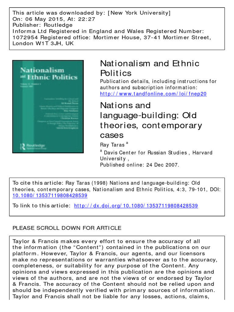 2dn REF Nationalism and Ethnic Politics | PDF | Politics