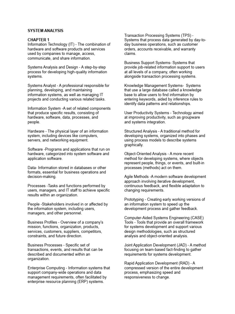 SYSTEM ANALYSIS Reviewer | PDF | Software Development Process ... SYSTEM ANALYSIS Reviewer | PDF | Software Development Process ...