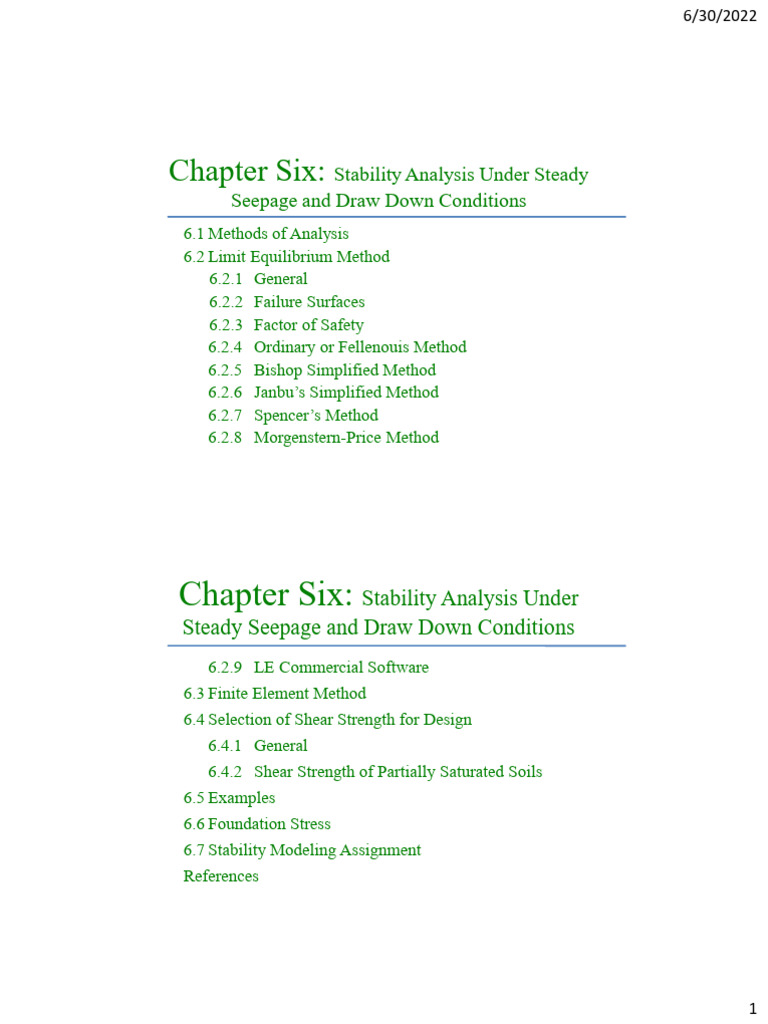 06 0 Stability Analysis Under Steady Seepage and Draw Down Conditions ...