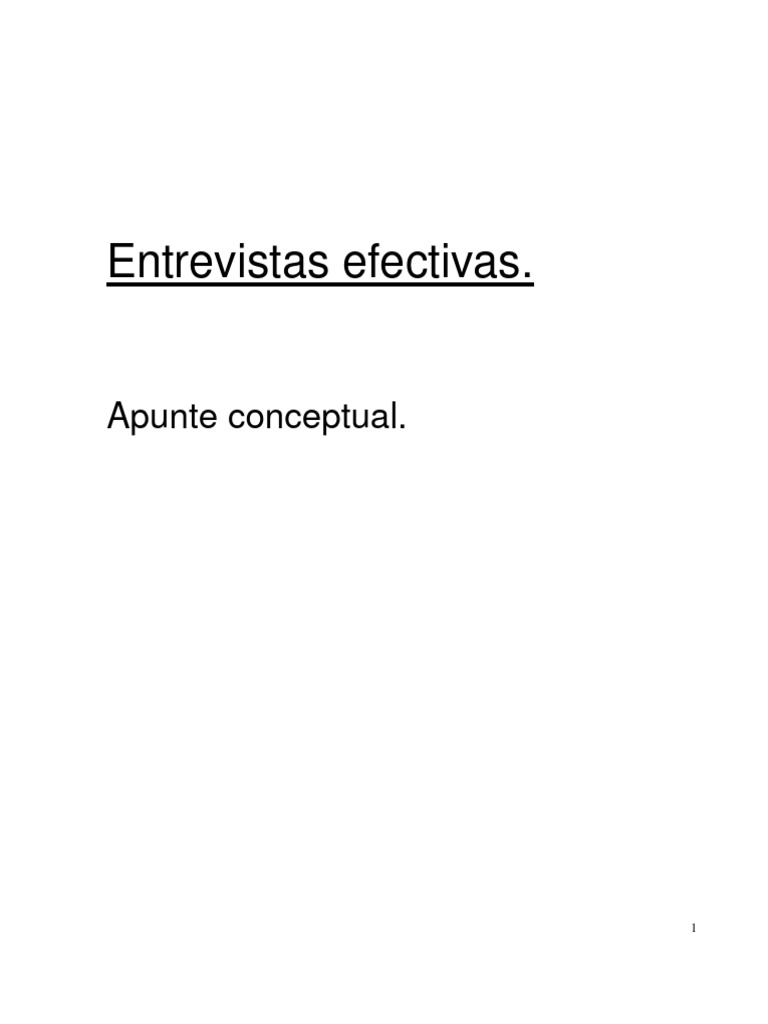 M1. Entrevistas Efectivas. | PDF | Información | Experiencia