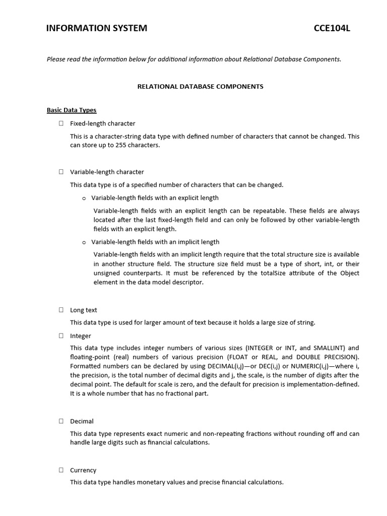 CCE104L Handout 3 | PDF | Data Type | Integer (Computer Science) CCE104L Handout 3 | PDF | Data Type | Integer (Computer Science)