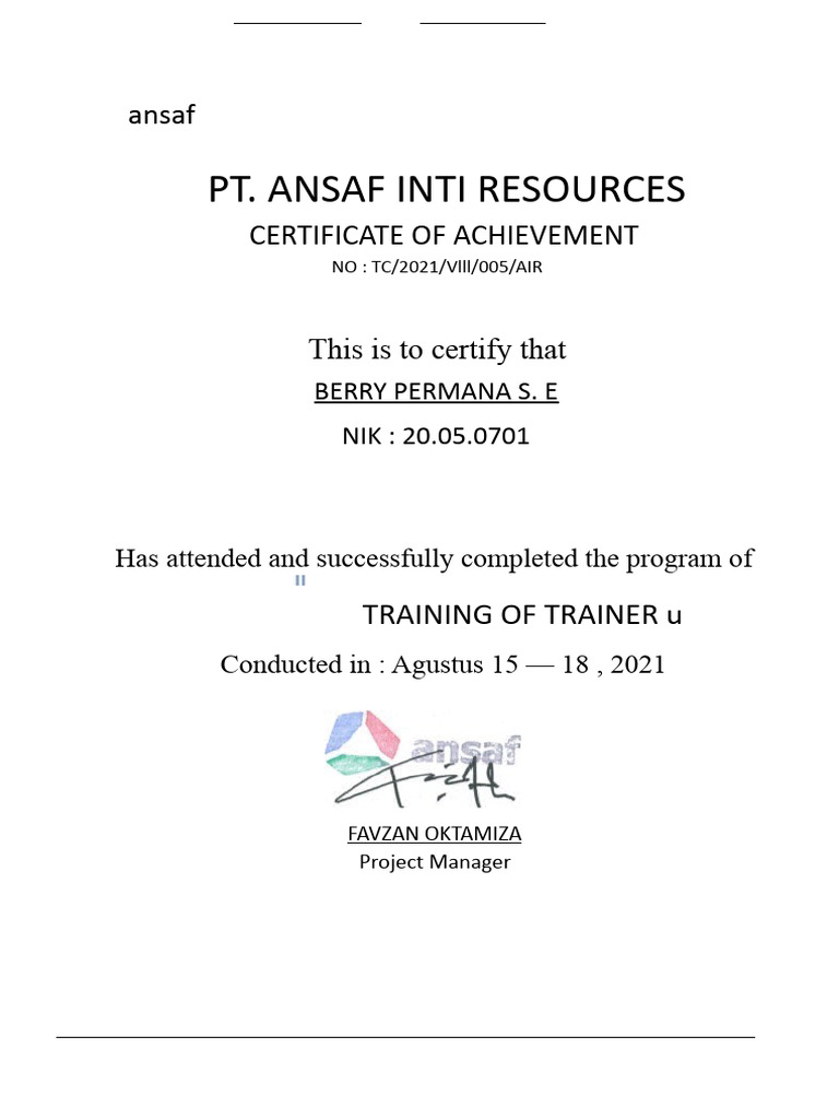 Pt. Ansaf Inti Resources | PDF