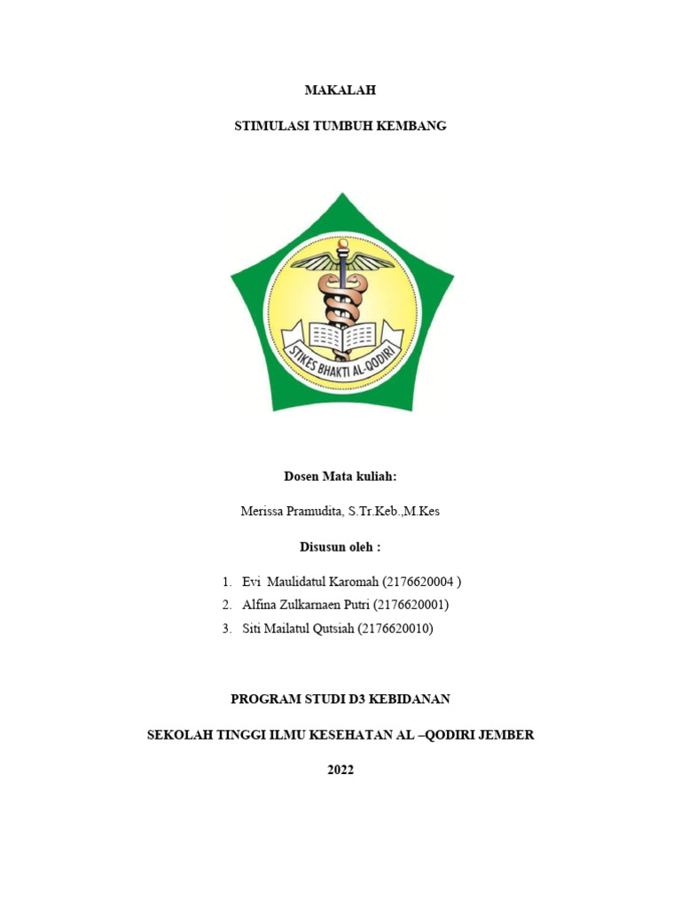 STIMULASI TUMBUH KEMBANG KELOMPOK 5 (1) Word | PDF