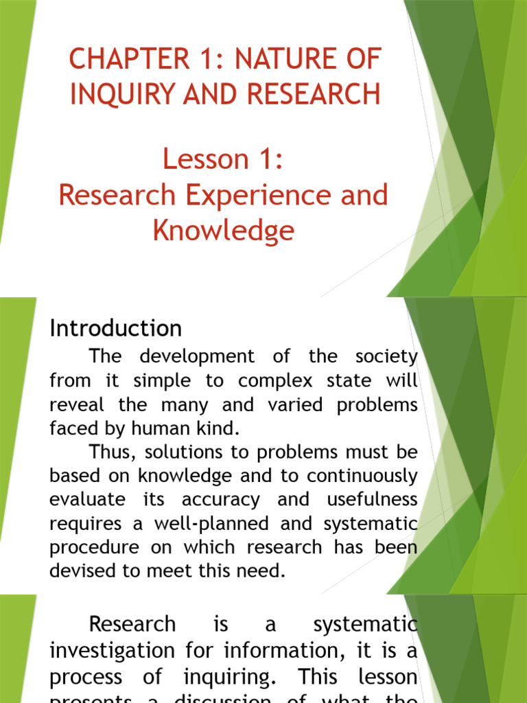PR1 Q3-W1 Nature of Inquiry & Research | PDF | Inquiry | Knowledge