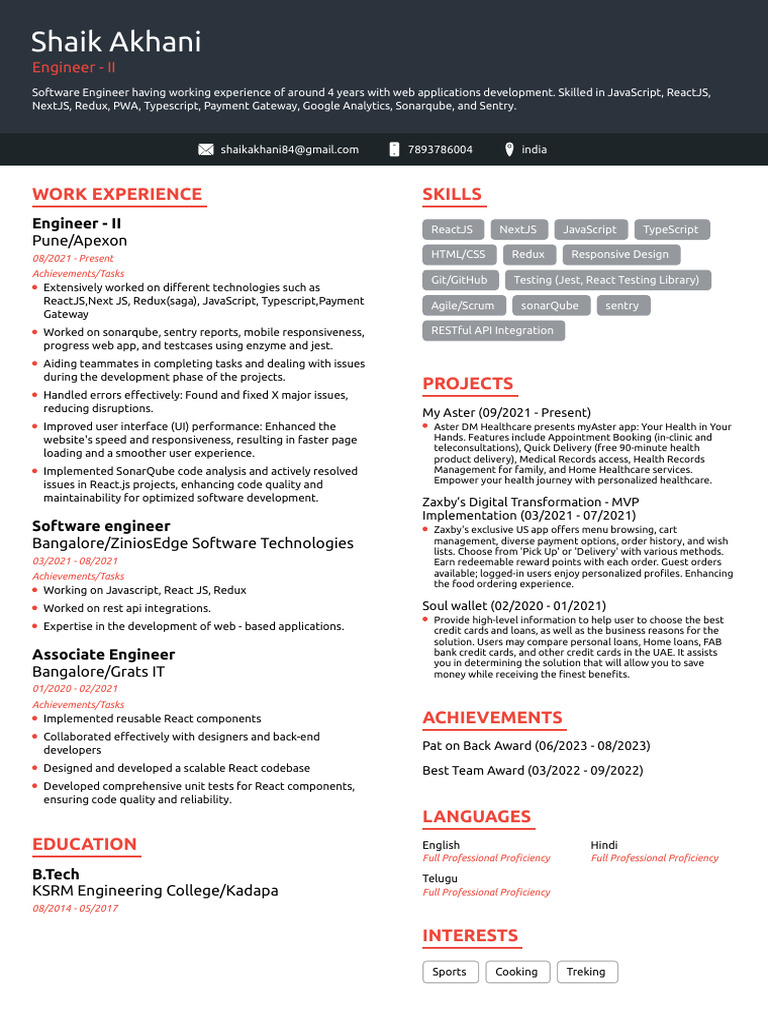 Shaik-Akhani - Resume - 2023 | PDF | Software | Systems Engineering