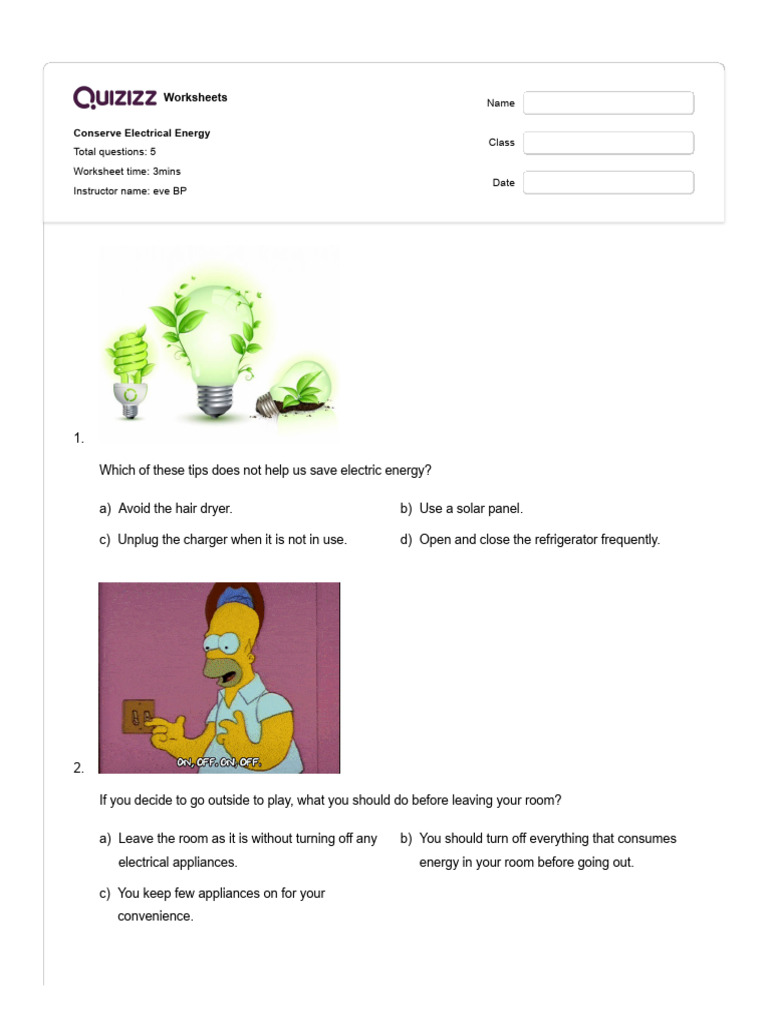 Energy Conservation Worksheets | PDF | Science & Mathematics