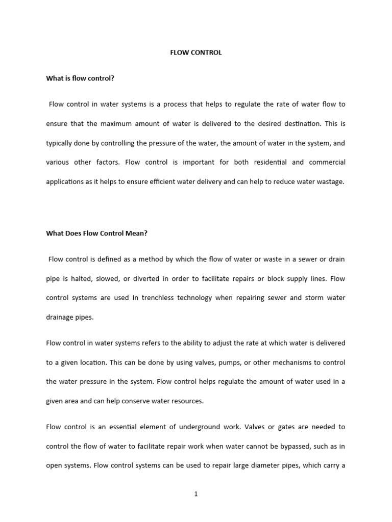 Flow Control-Wps Office | PDF | Valve | Pump