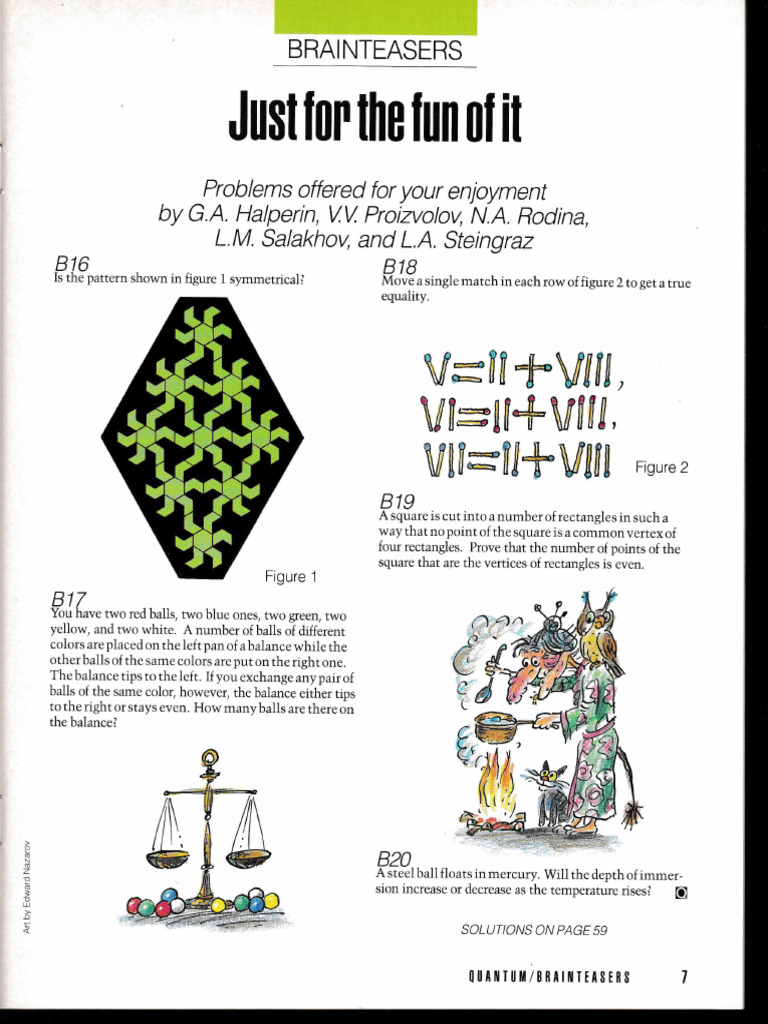 Brainteasers Quantum 11 1990 | PDF