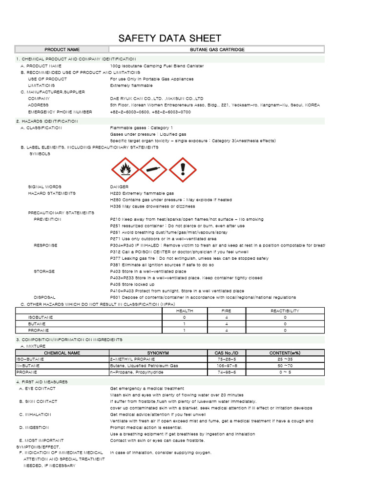 Safety Data Sheet | PDF | Firefighting | Propane