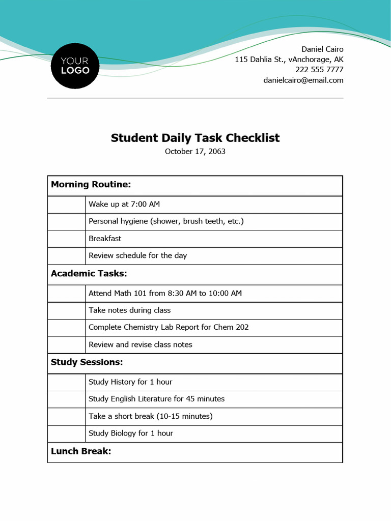 Checklist Word Template | PDF