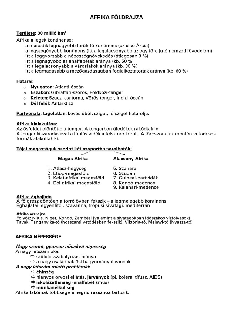 Afrika Földrajza | PDF