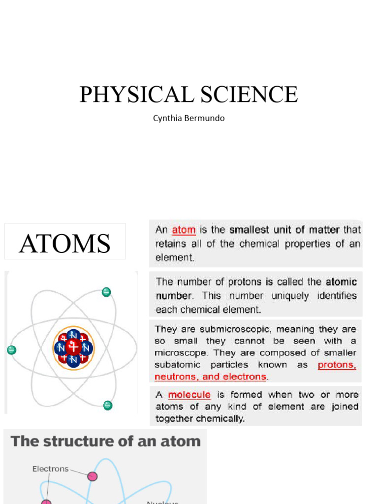 Physical Science | PDF | Atoms | Electron