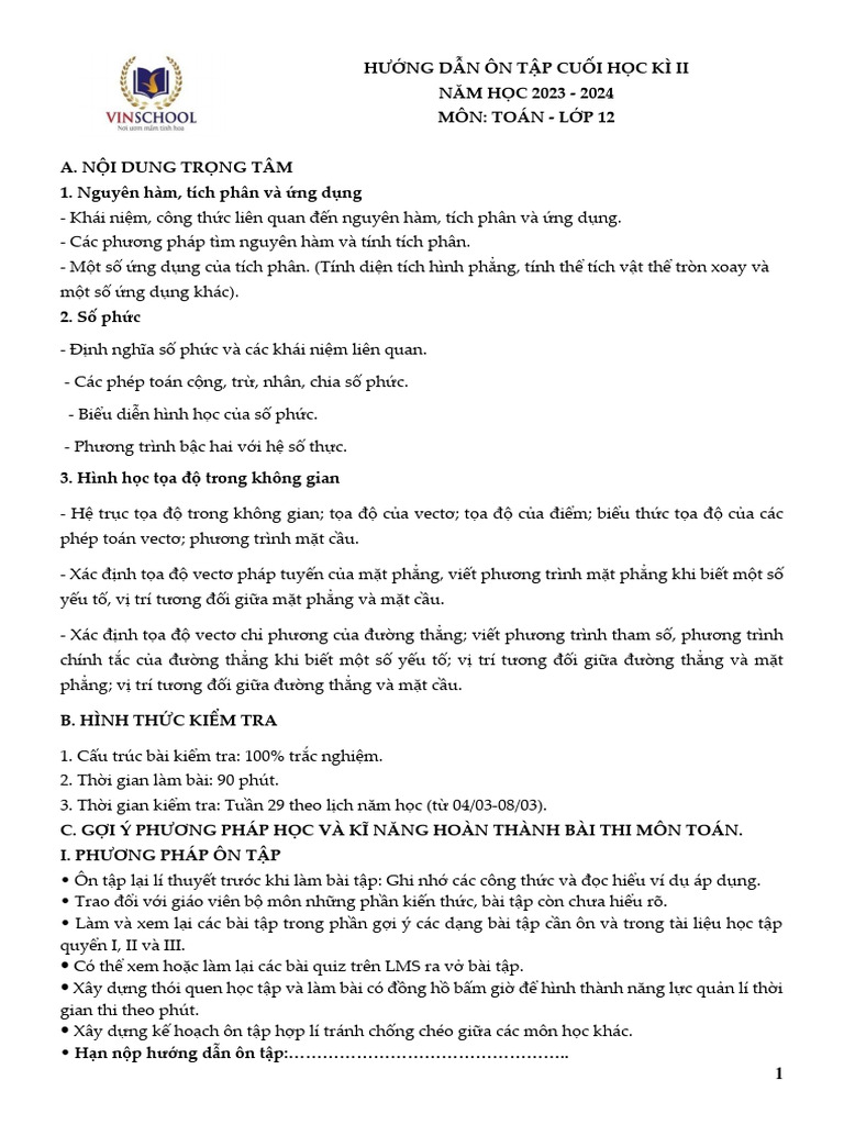 Hdot - Hoc Ki Ii - Nam Hoc 2023-2024 | PDF