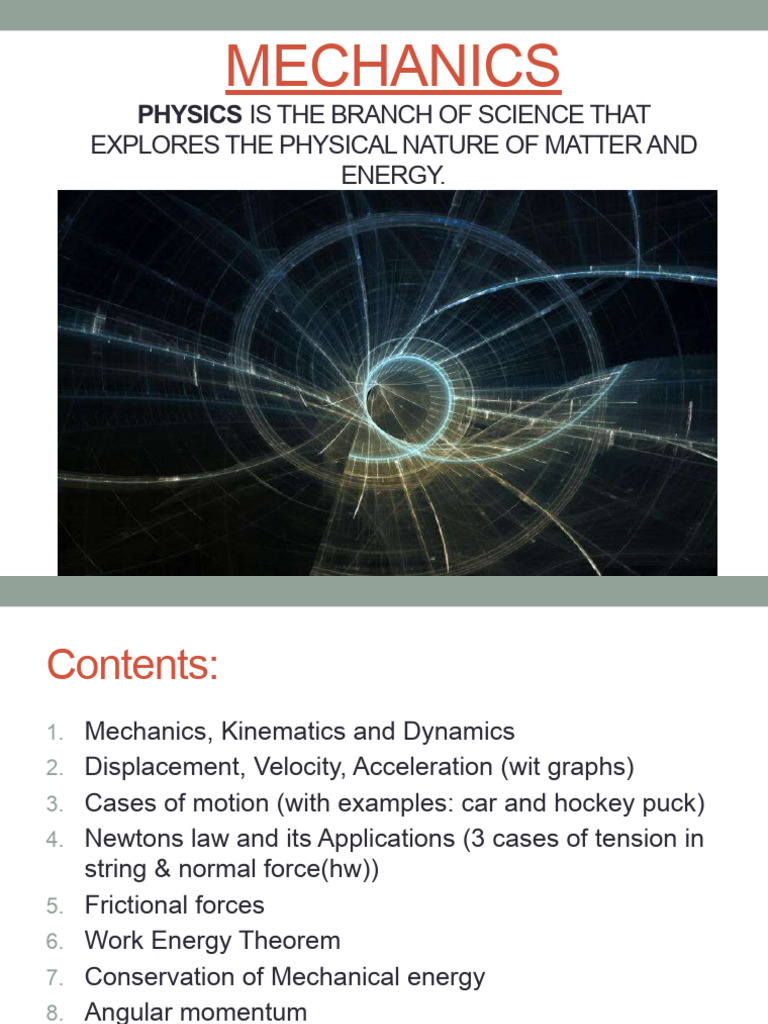 Mechanics | PDF | Friction | Force