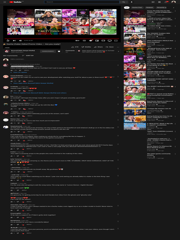 ? Gacha Vtuber Debut Promo Video - Are You Ready - YouTube | PDF