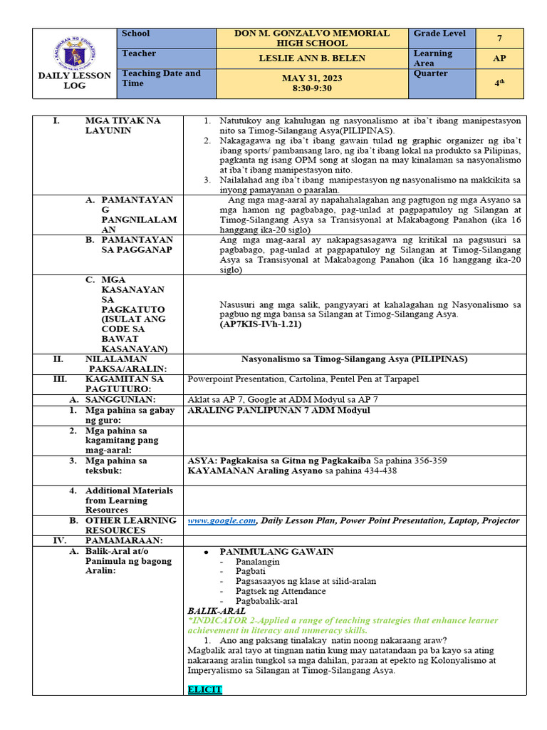 LP Nasyonalismo Sa Tsa | PDF