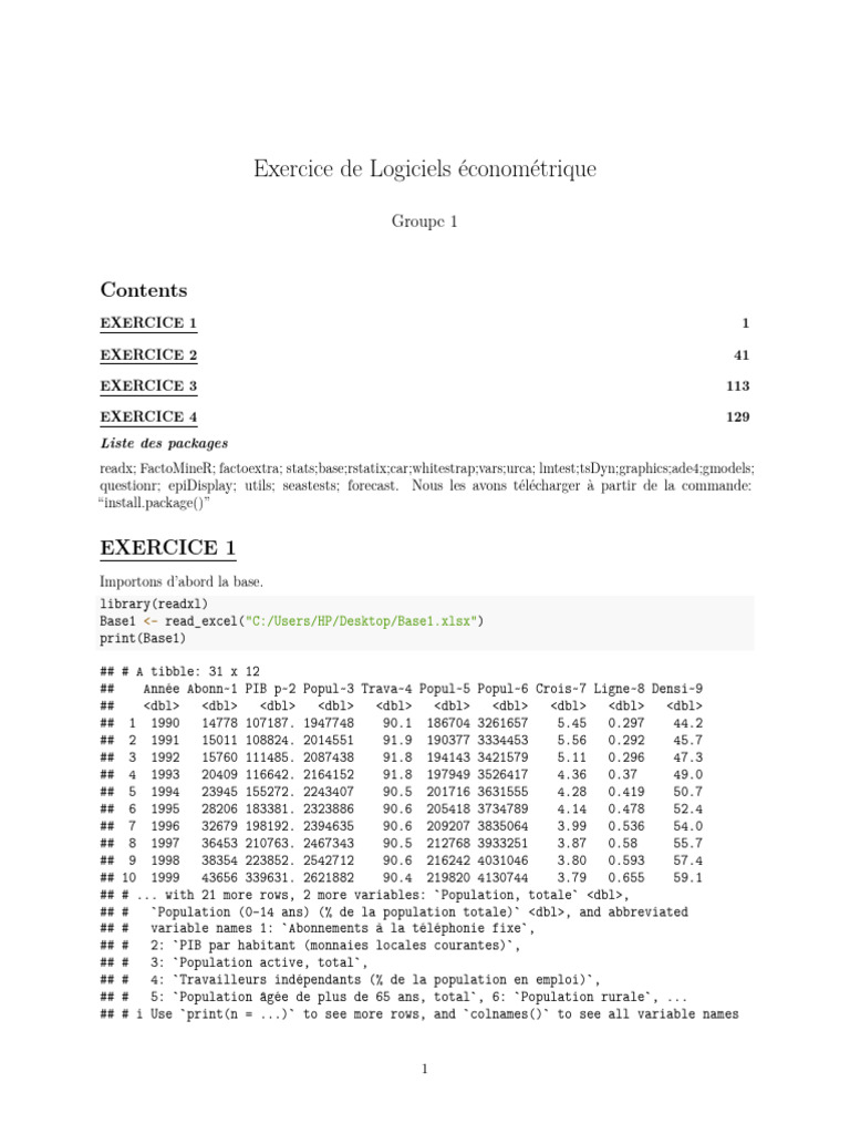 Exercice R | PDF