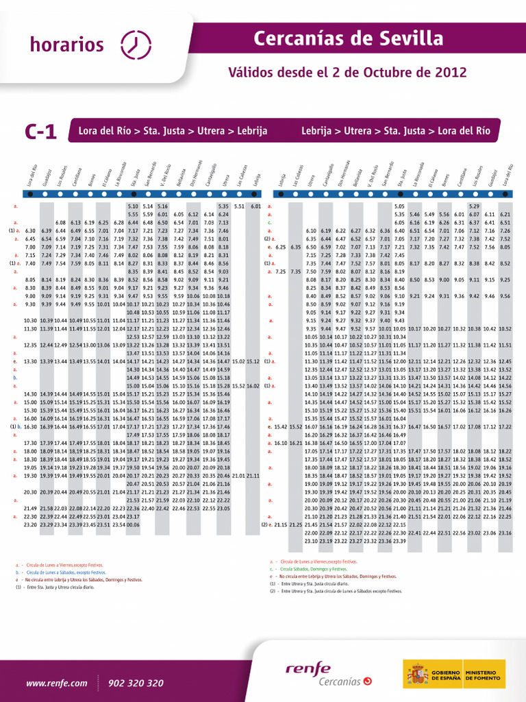 Horarios Cercanias c1 | PDF