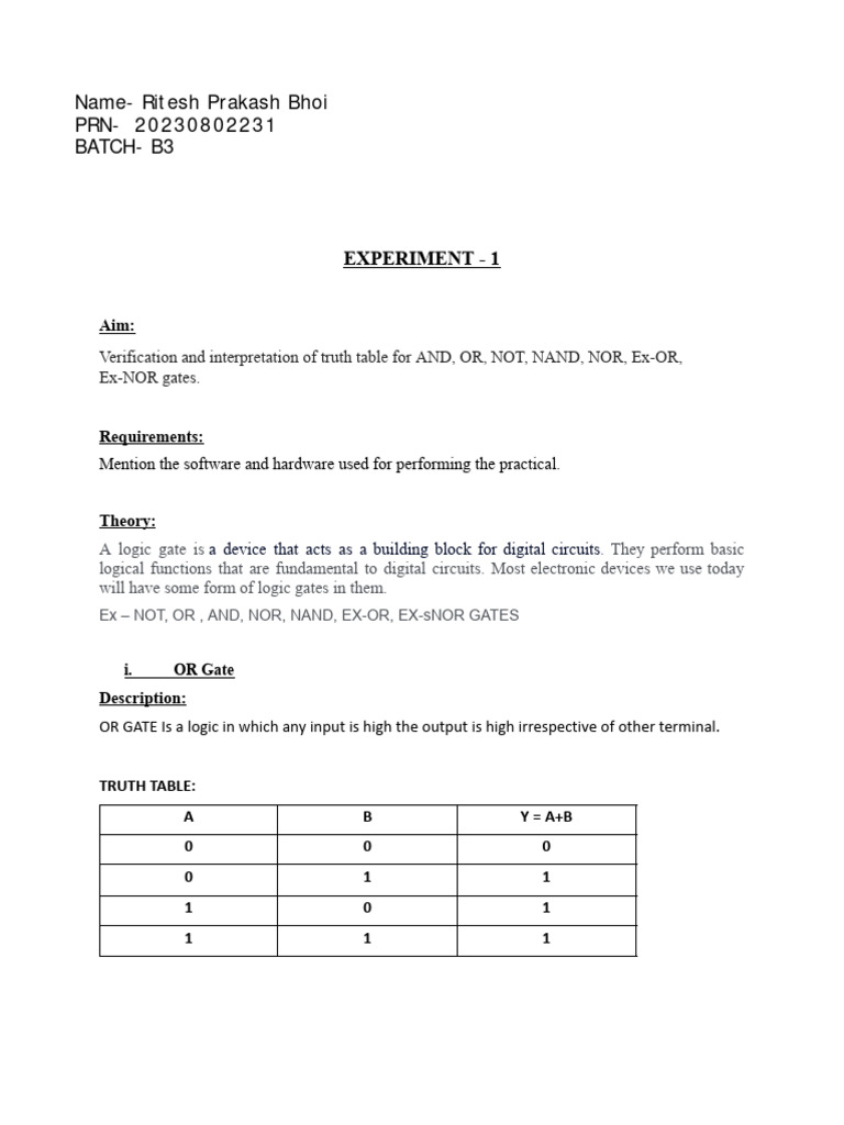 Lab-1 DLD | PDF | Logic Gate | Theoretical Computer Science