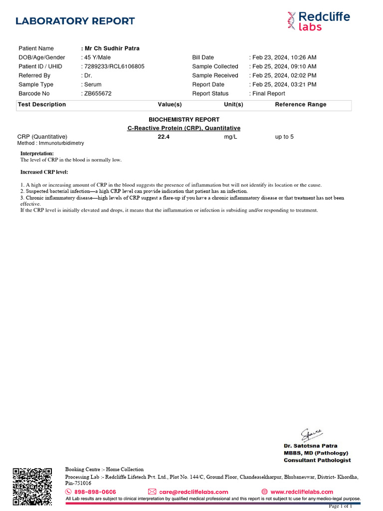 Header | PDF | C Reactive Protein | Diseases And Disorders