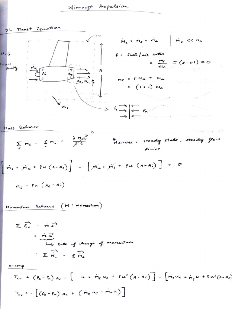 Aircraft Propulsion Notes | PDF