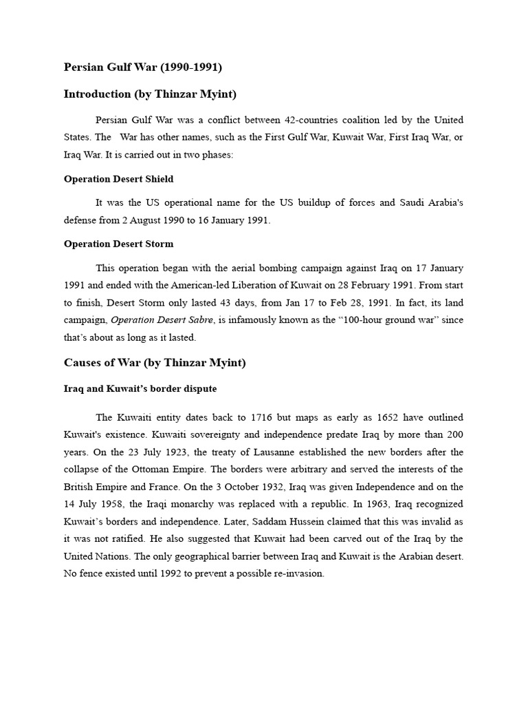 Persian Gulf War | PDF