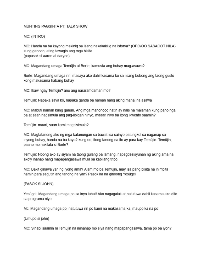 Munting Pagsinta PT | PDF