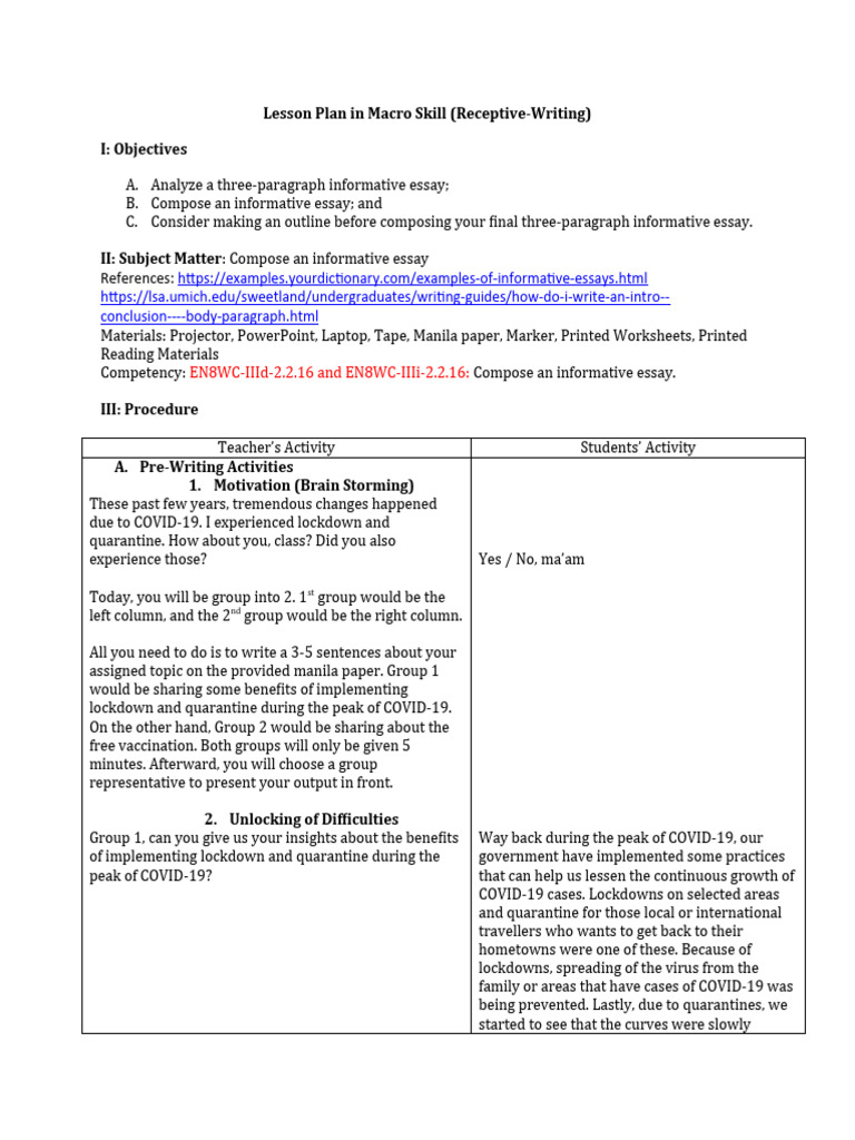 Informative Essay Writing Guide | PDF | Argument | Essays