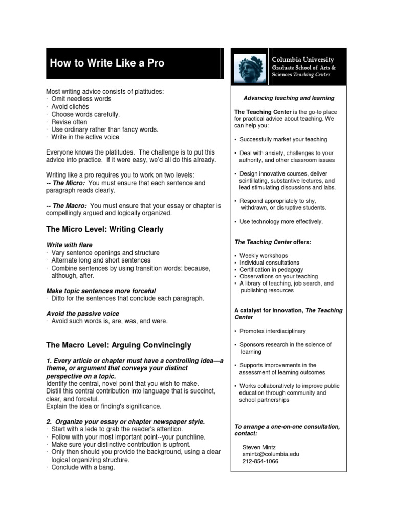 Write Like A Pro | PDF