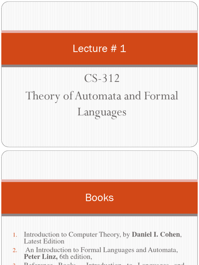 TOA - Lecture 1 | PDF | Automata Theory | Logic