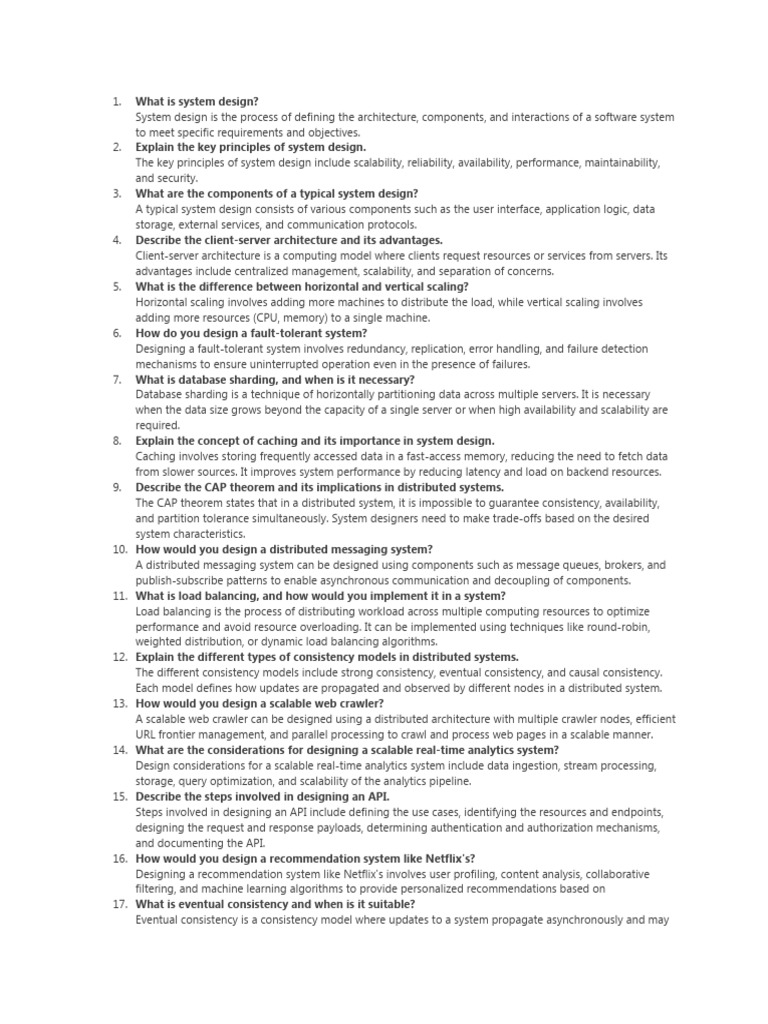 System Design | PDF | Scalability | Load Balancing (Computing)