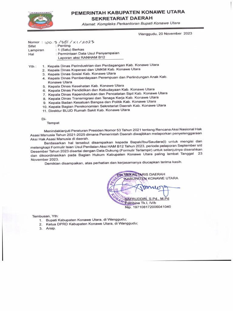 Pemberitahuan Pengumpulan Laporan B012 Rahham | PDF | Karier & Perkembangan | Bisnis