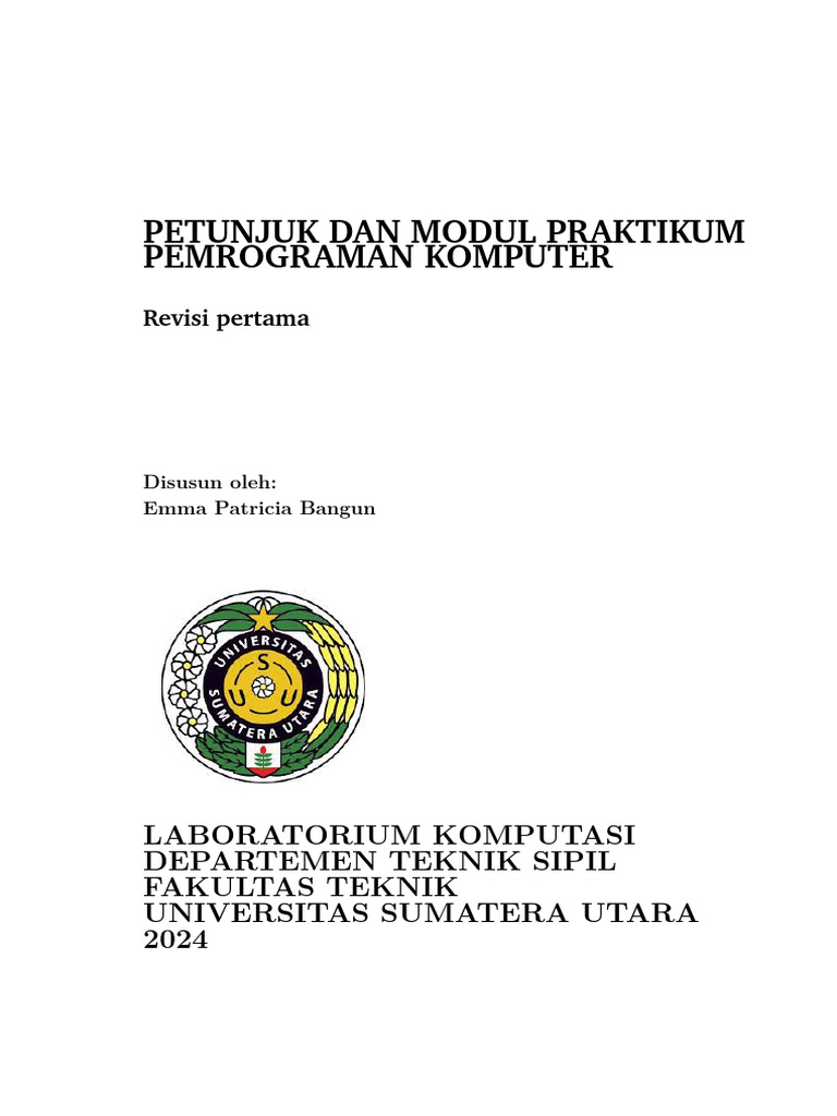 Petunjuk Dan Modul Praktikum Pemrograman Komputer-2024 | PDF | Komputer