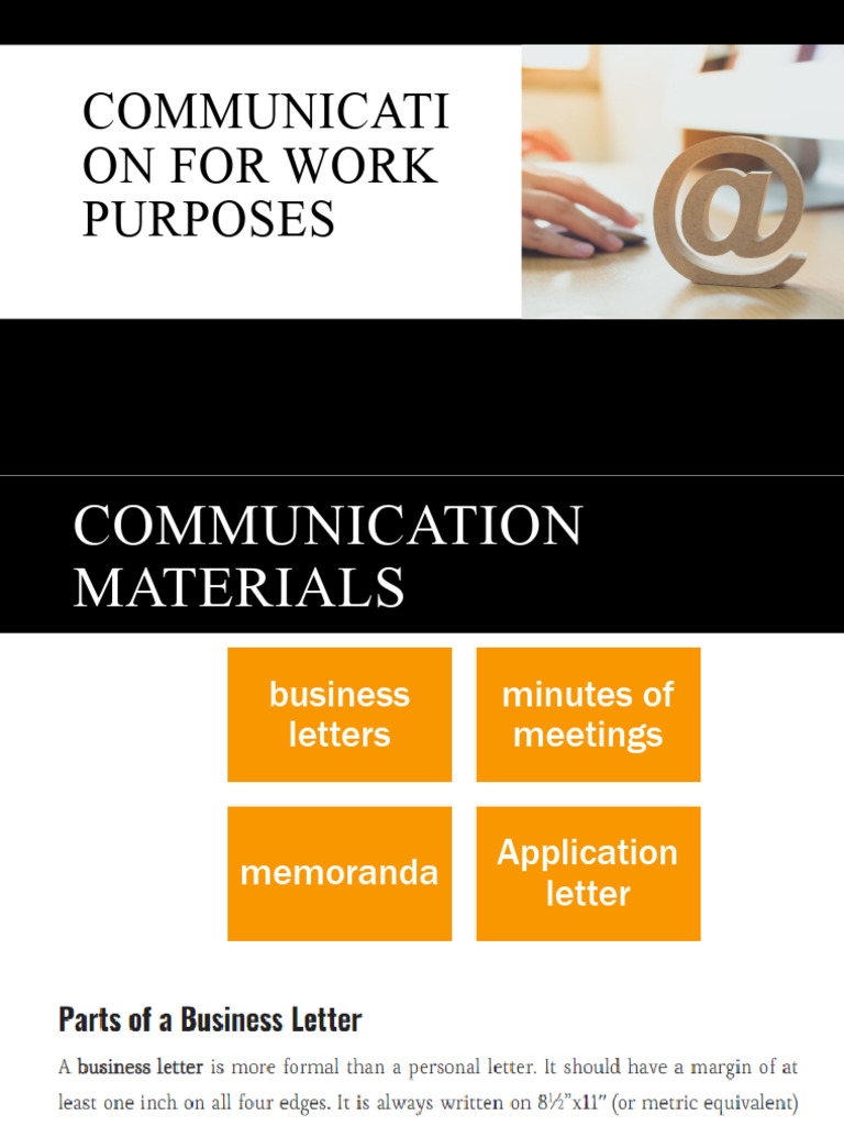 Communication For Work Purposes | PDF